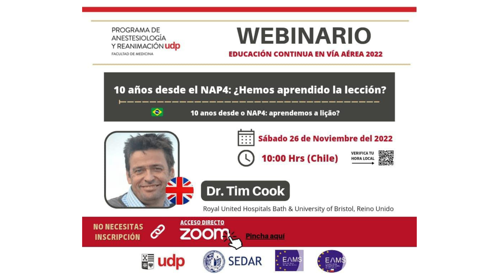Participa en Webinar Anestesiología UDP Internacional de vía aérea ...